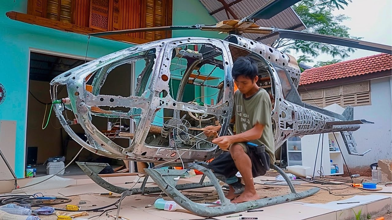 Man Builds Full-Size Helicopter from Scratch | Start to Finish DIY by ...