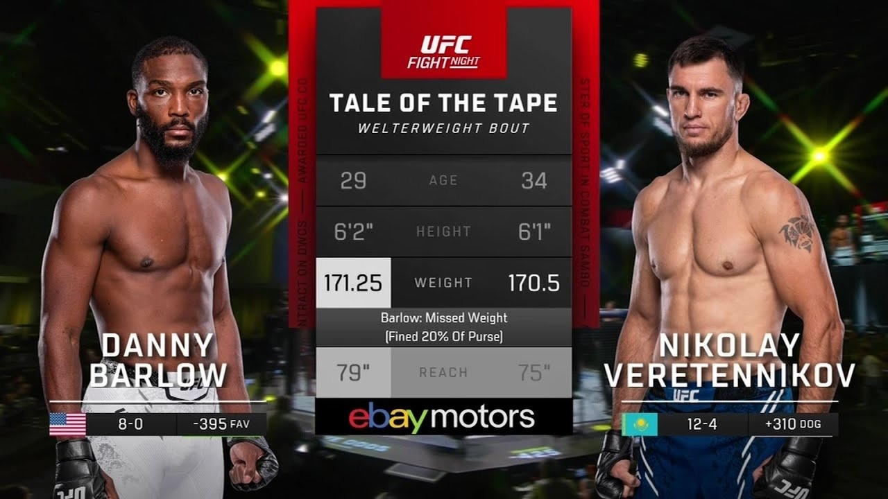 UFC Vegas 95: Бэрлоу VS Веретенников - Mover.uz