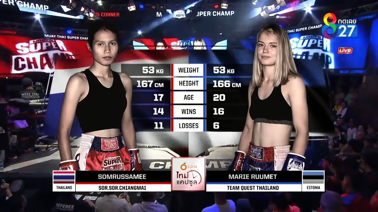 Muay Thai Super Champ – Somrussamee vs Marie Ruumet - Mover.uz
