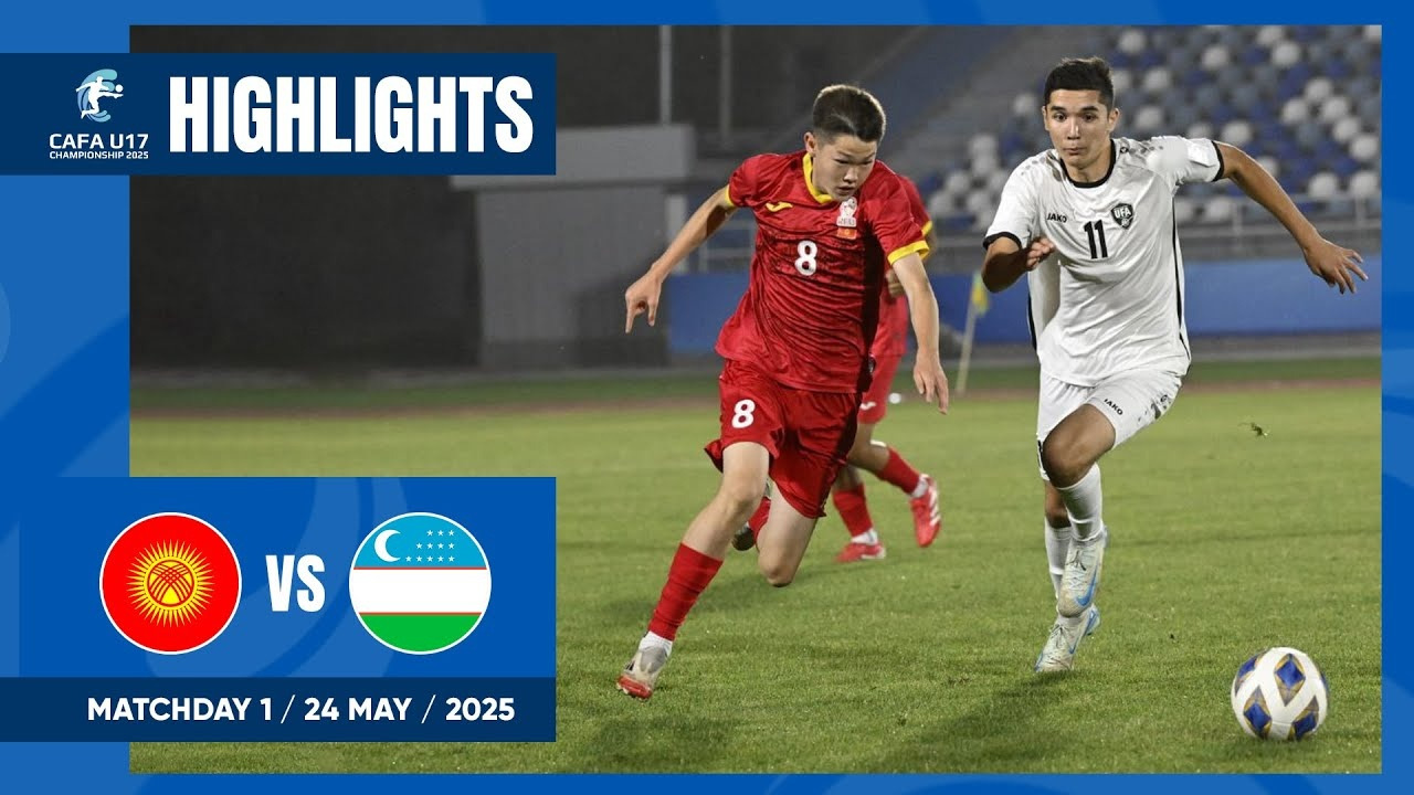 КЫРГЫЗСТАН – УЗБЕКИСТАН | ЧЕМПИОНАТ CAFA U17 2025 | 1-Й ТУР | ОБЗОР МАТЧА - Mover.uz
