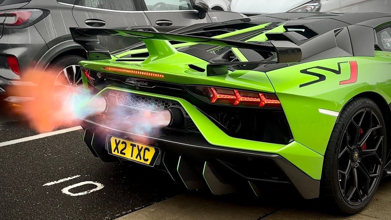 Gintani Aventador SVJ HUGE FLAMES and LAUNCH CONTROL - Mover.uz
