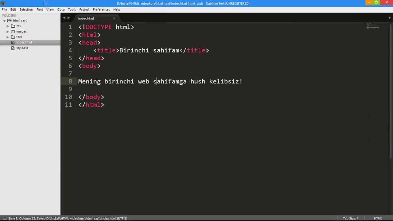 HTML va CSS videokurslari. HTML 2-dars- Boshlang`ich tushunchalar - Mover.uz